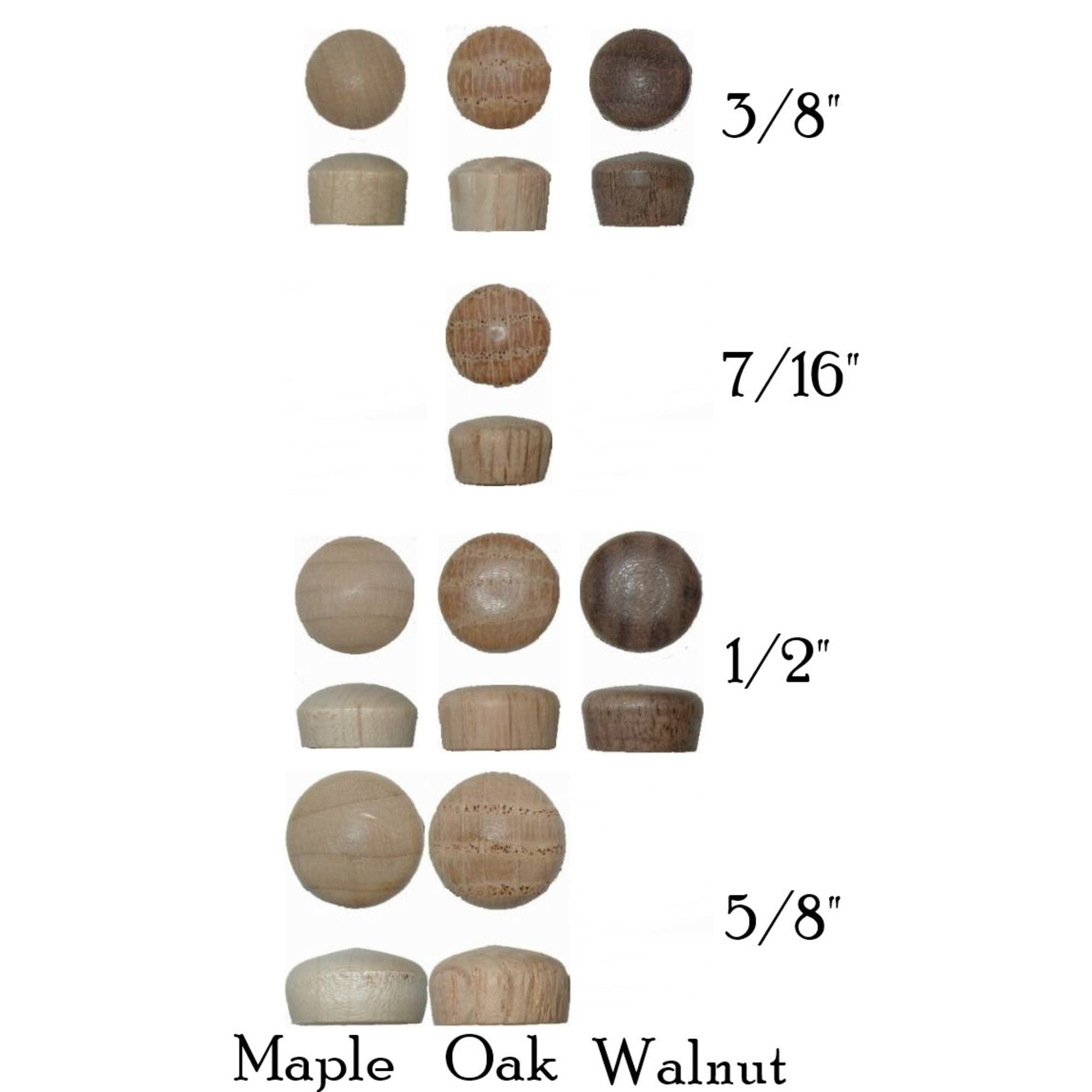 Wood Plugs, Rounded Head, End Grain – Restoration Supplies